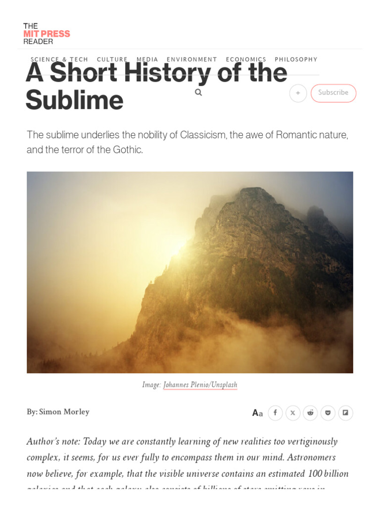 A Short History of the Sublime _ the MIT Press Reader | PDF ...