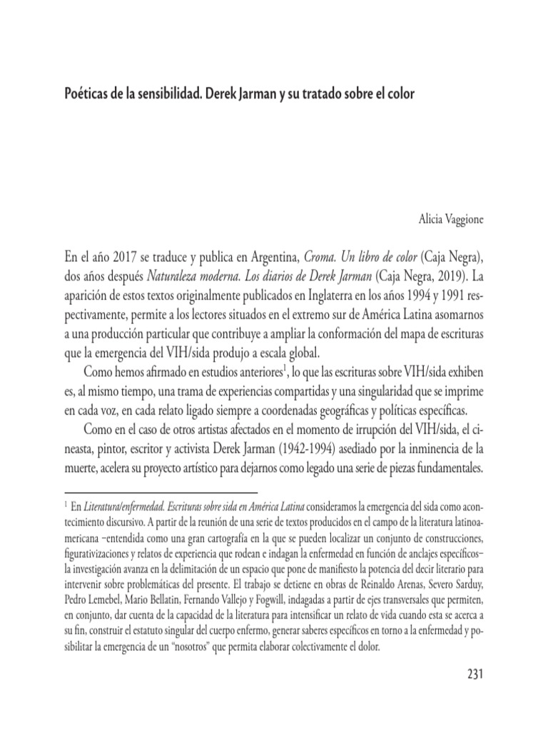 Poéticas del color en Derek Jarman | PDF | Percepción visual | Ojo