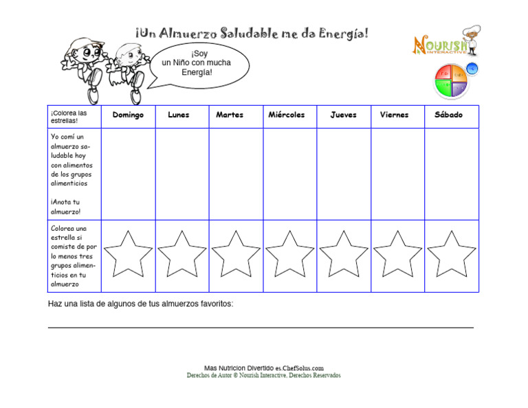 Es Spanish Childrens Lunch Food Diary Printable Kids Write in Food ...