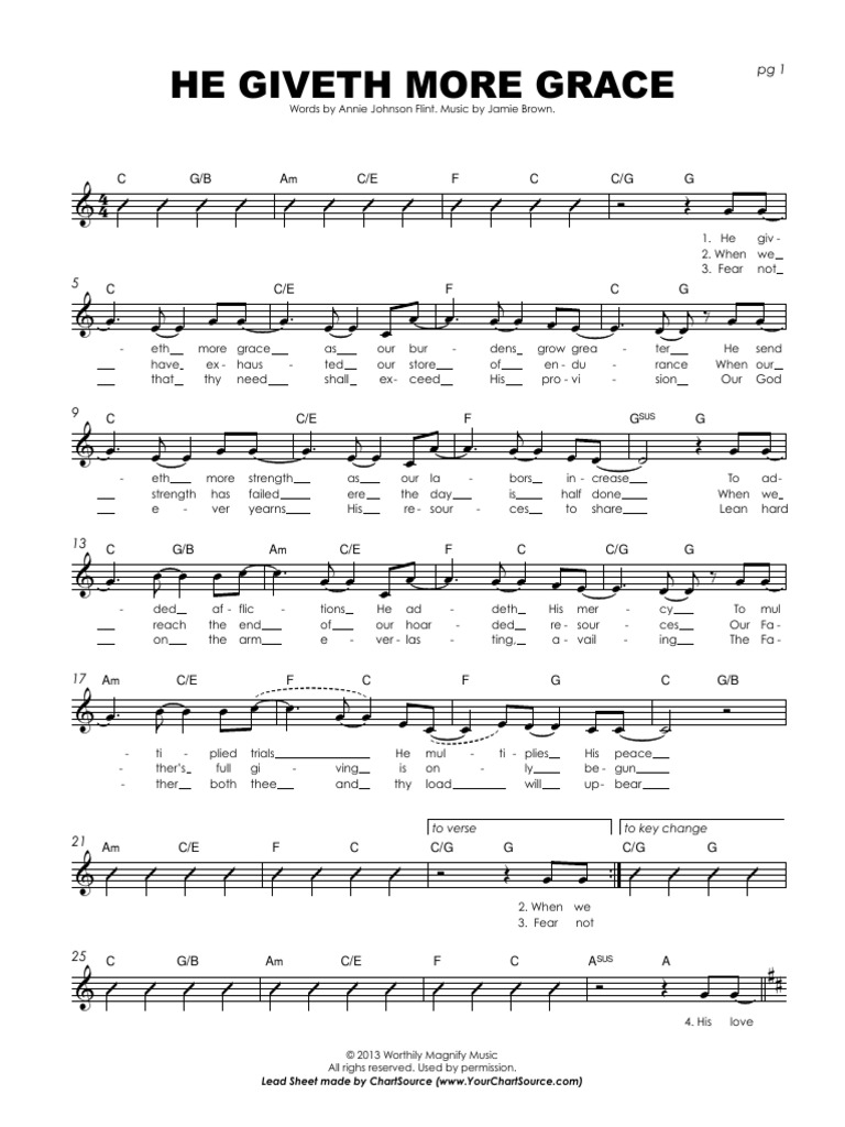 He Giveth More Grace Lead 031015 | PDF