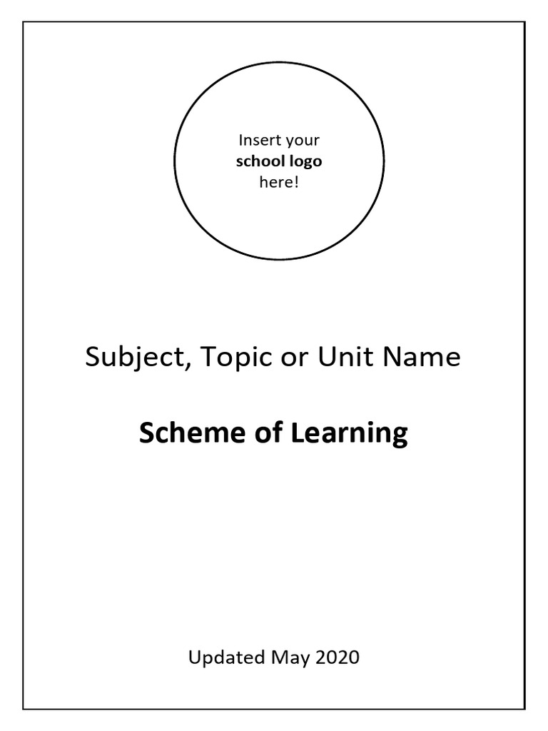 Scheme of Learning Template Guide | PDF