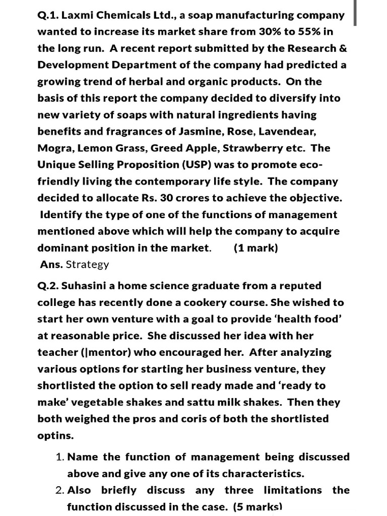 Case Based Questions On Planning | PDF