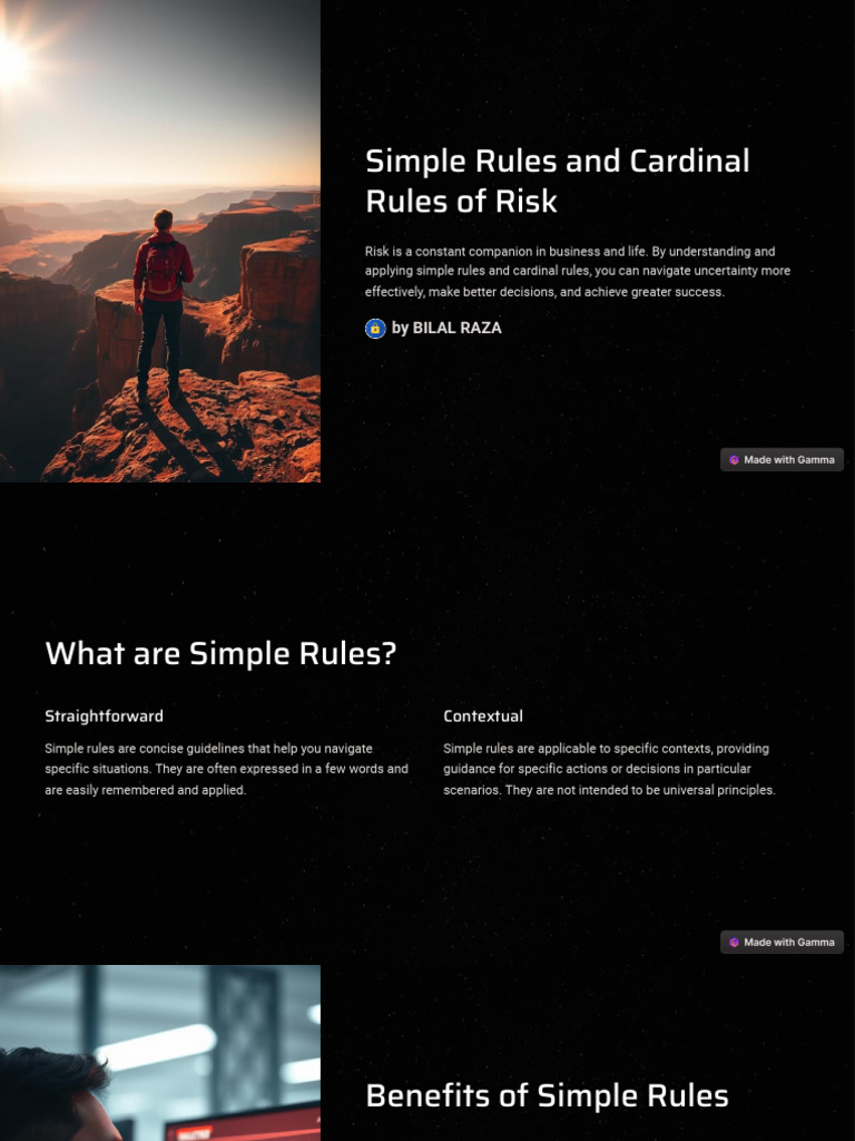 Simple Rules and Cardinal Rules of Risk | PDF | Risk | Cognition