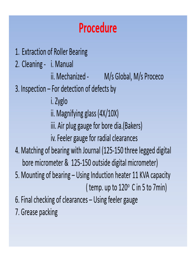 Roller Bearing Extraction & Inspection Guide | PDF