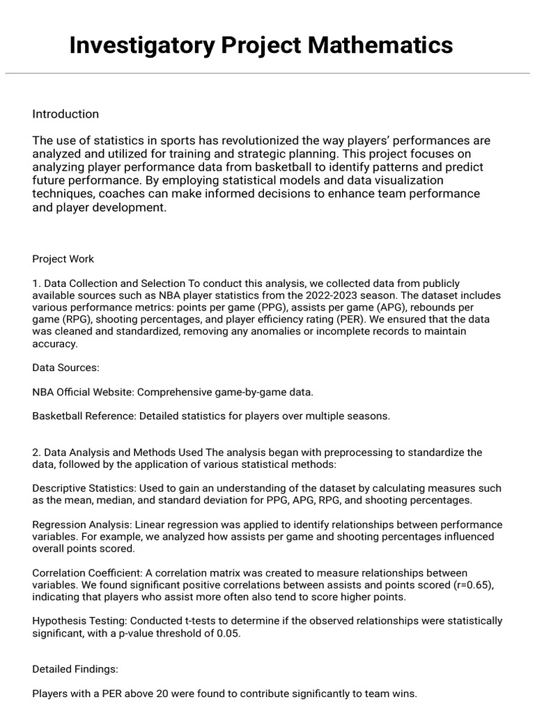 Investigatory Project Mathematics | PDF | Statistics | Regression Analysis