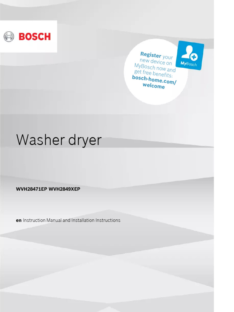 User manual Bosch Serie 6 WVH28471EP (English - 52 pages) | PDF