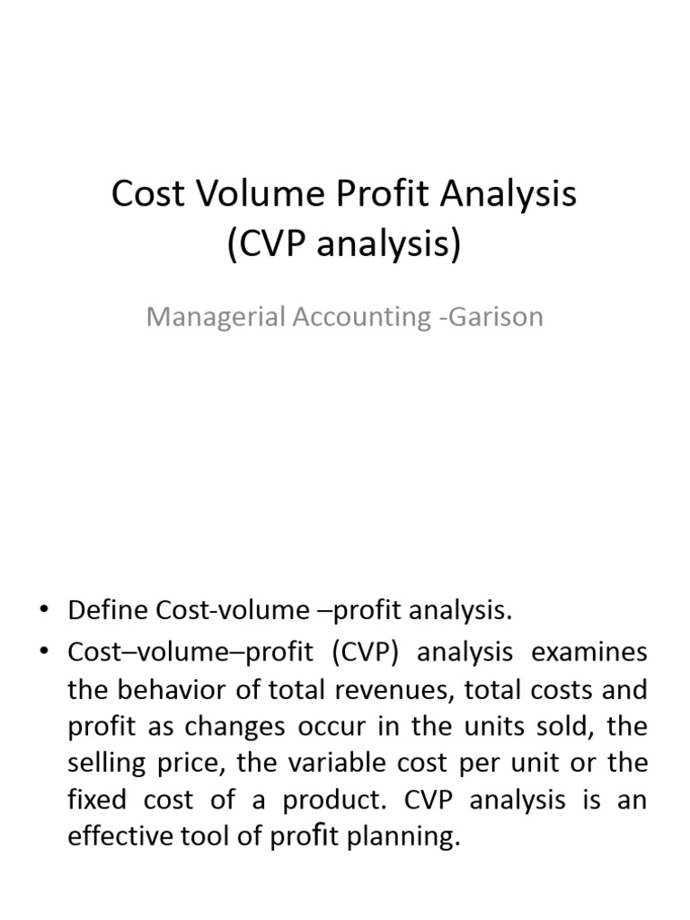 Strategic Cost Management CVP Analysis | PDF | Profit (Economics) | Cost Accounting