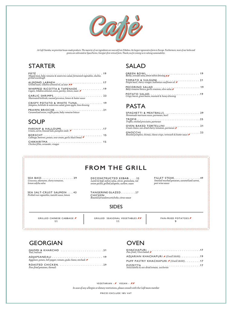 Sustainable Dining at Café Stamba | PDF | Salad | Pickling