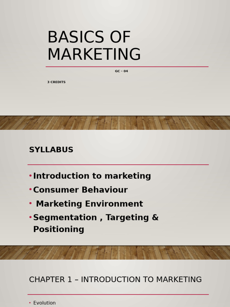 Basics of Marketing 1 | PDF | Marketing | Human Communication