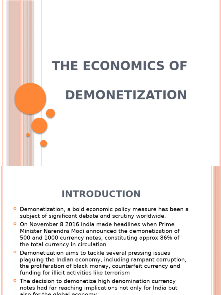 The Economics of Demonetization | PDF | Indian Black Money | Money