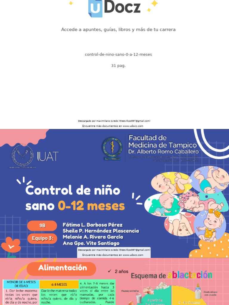 Control Niño Sano 0-12 Meses | PDF | Amamantamiento | Tuberculosis