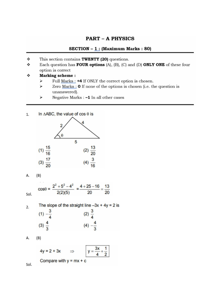 Student Copy - MTP - 1 - 02.07.2023 | PDF | Set (Mathematics) | Mathematics