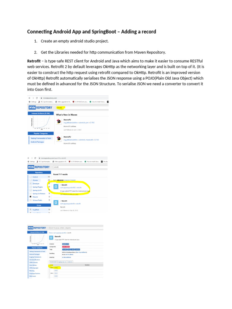 Connect Android App to SpringBoot | PDF | Json | Android (Operating System)