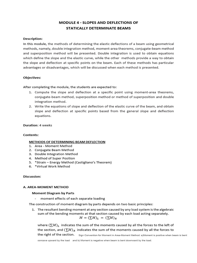 Module 4part 1 Area Moment Method and Conjugate Beam Methods | PDF ...