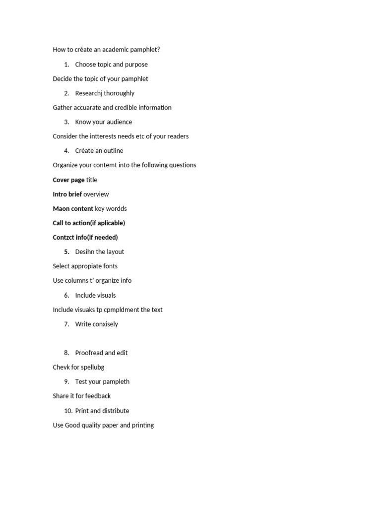 How To Créate An Academic Pamphlet | PDF