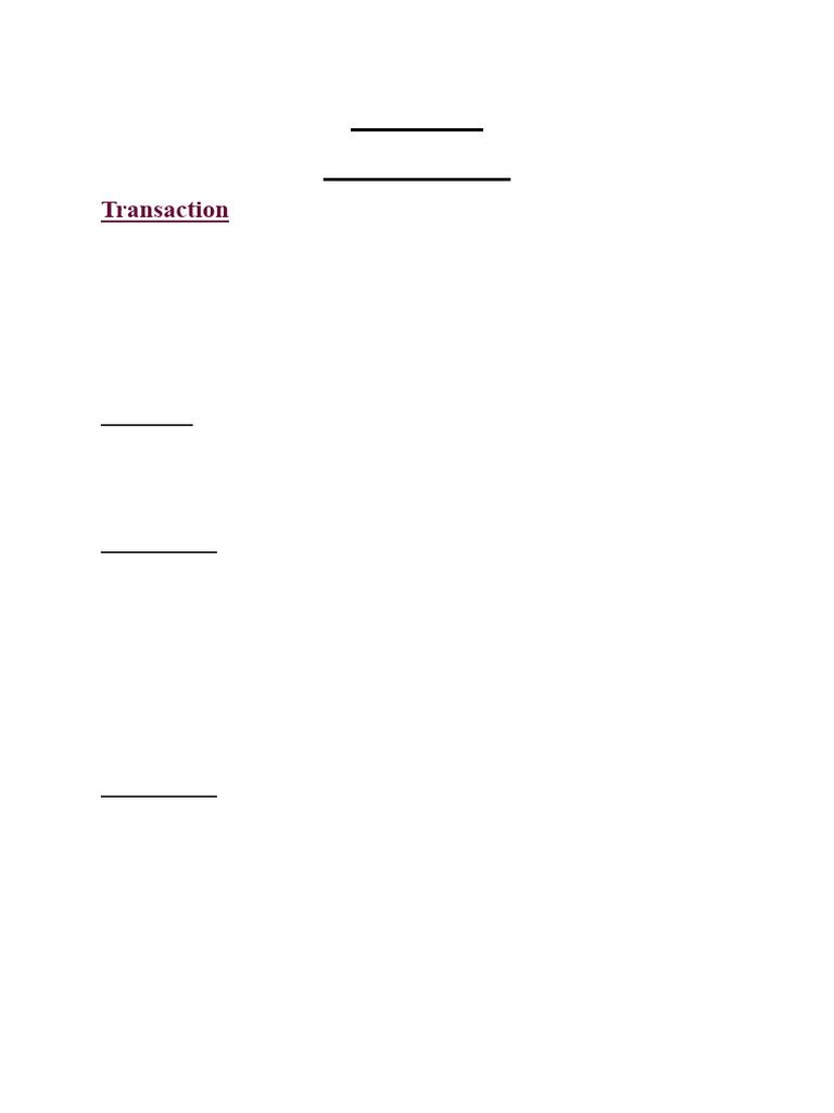 UNIT-4 TRANSACTIONS | PDF | Database Transaction | Information Technology Management