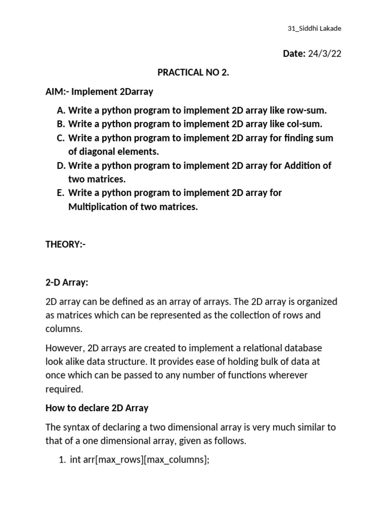 31daap2 Pdf Matrix Mathematics Linear Algebra 8024