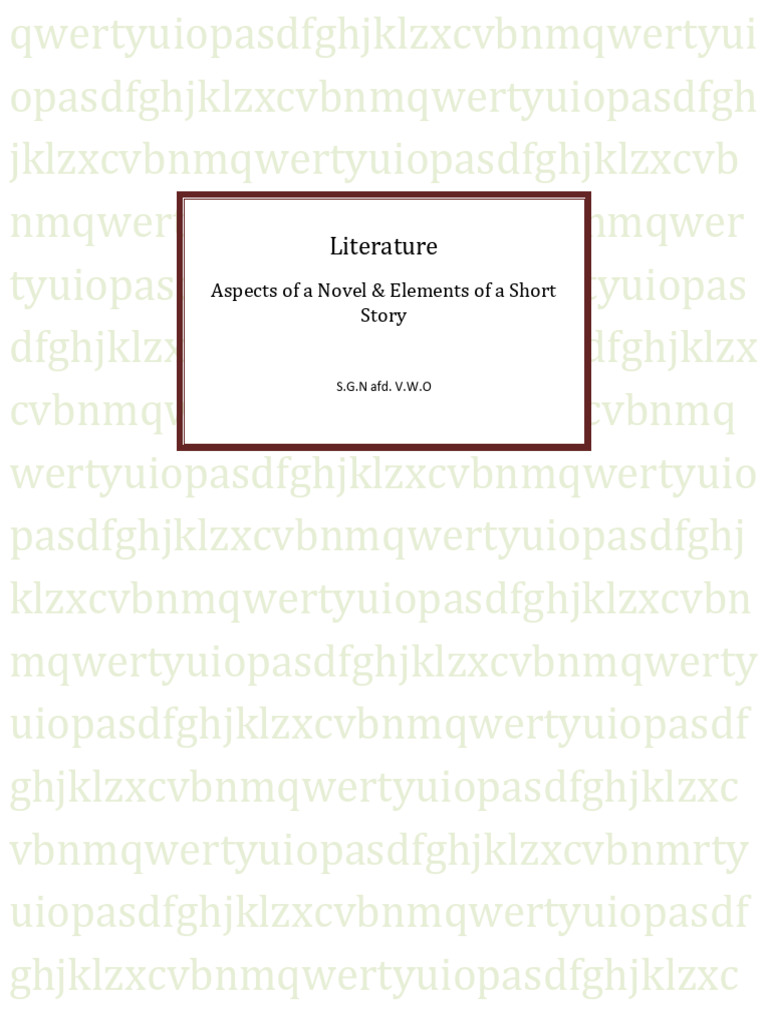 Handout Aspects of The Novel & Elements of The Short Story | PDF ...