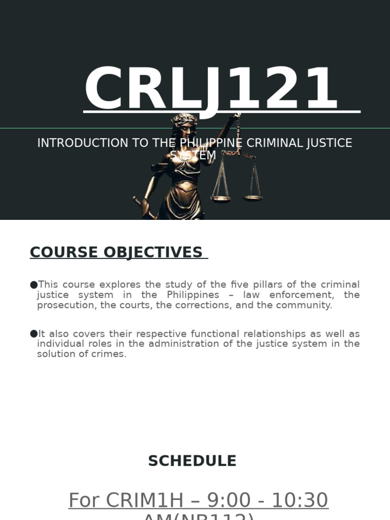 CRLJ 121 Introduction To The Philippine Criminal Justice System | PDF ...