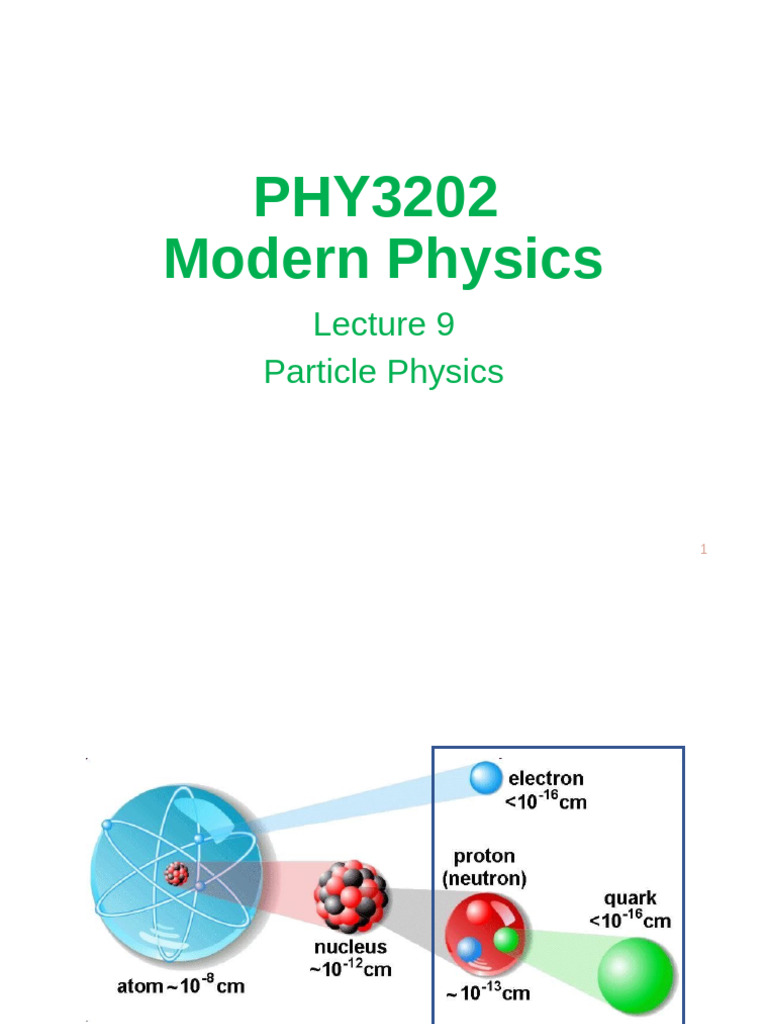Particle Physics Overview in PHY3202 | PDF | Quark | Elementary Particle