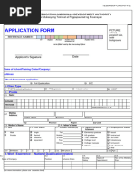 TESDA Application Form | PDF