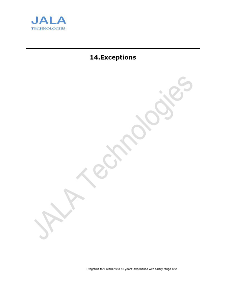 14 Exceptions Pdf