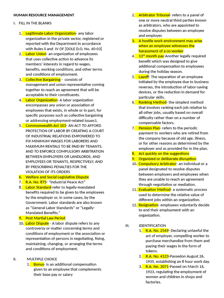 Essential Concepts in Labor Law | PDF | Employment | Trade Union