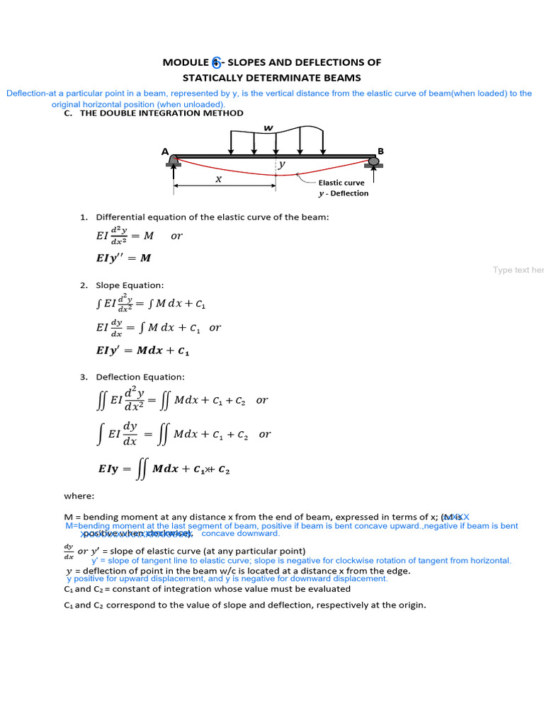 Module 4 Part 2 Old File Slope and Deflection in Beams by Double Integration Method and Method ...