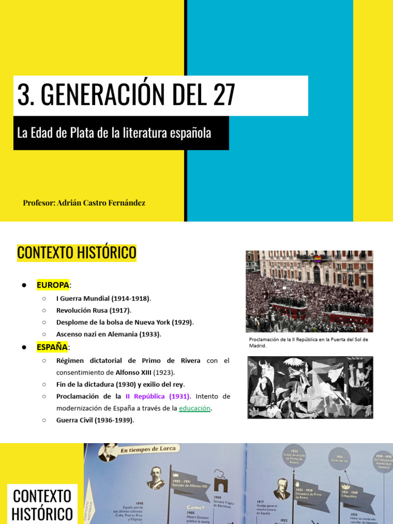 24-25 - Presentación - Generación Del 27 | PDF | Federico García Lorca