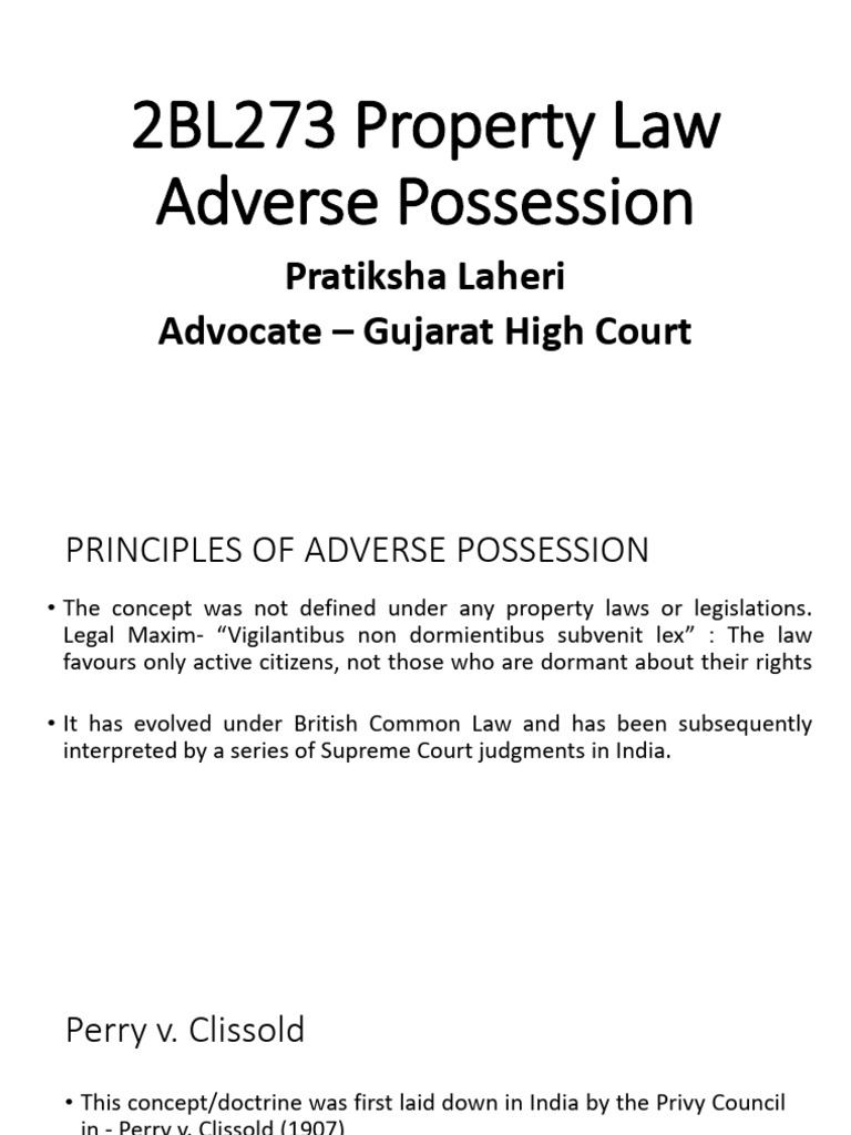 Supreme Court on Adverse Possession 2024 | PDF | Leasehold Estate ...