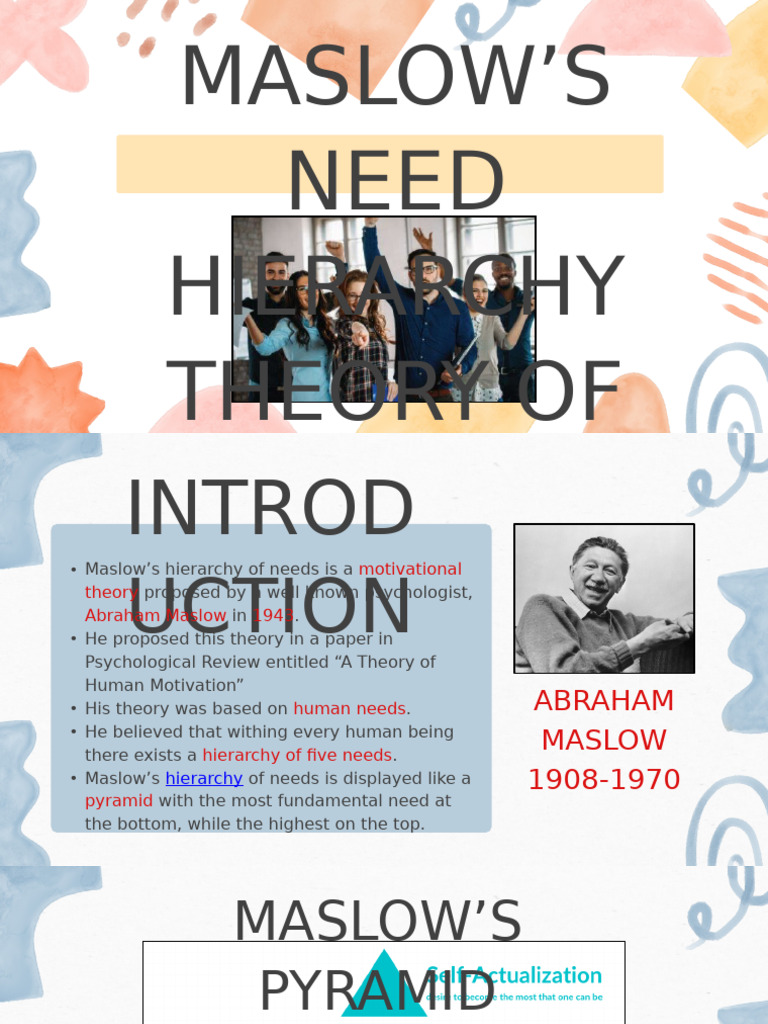 Maslow's Need Hierarchy Theory | PDF | Social Psychology | Psychology