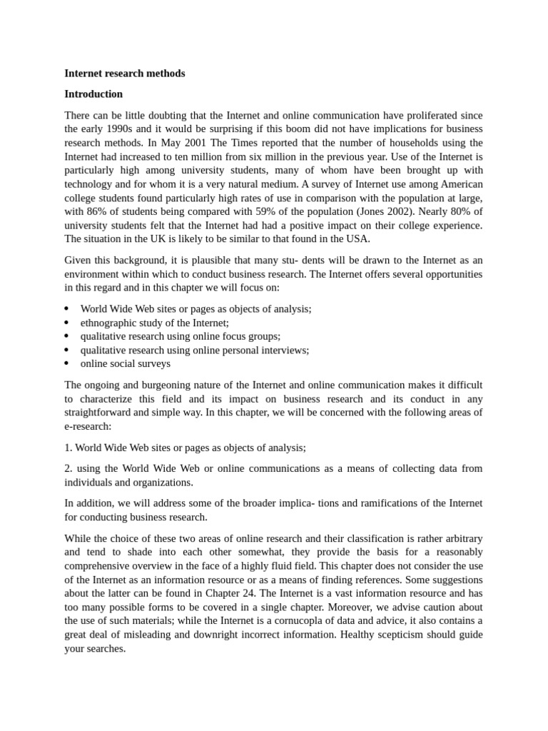 Internet Research Methods Overview | PDF | Focus Group | Interview