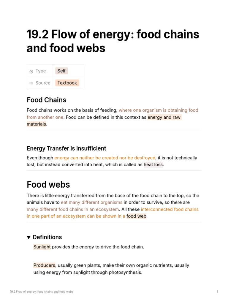 19.2_flow_of_energy_food_chains_and_food_webs | PDF | Food Web | Foods