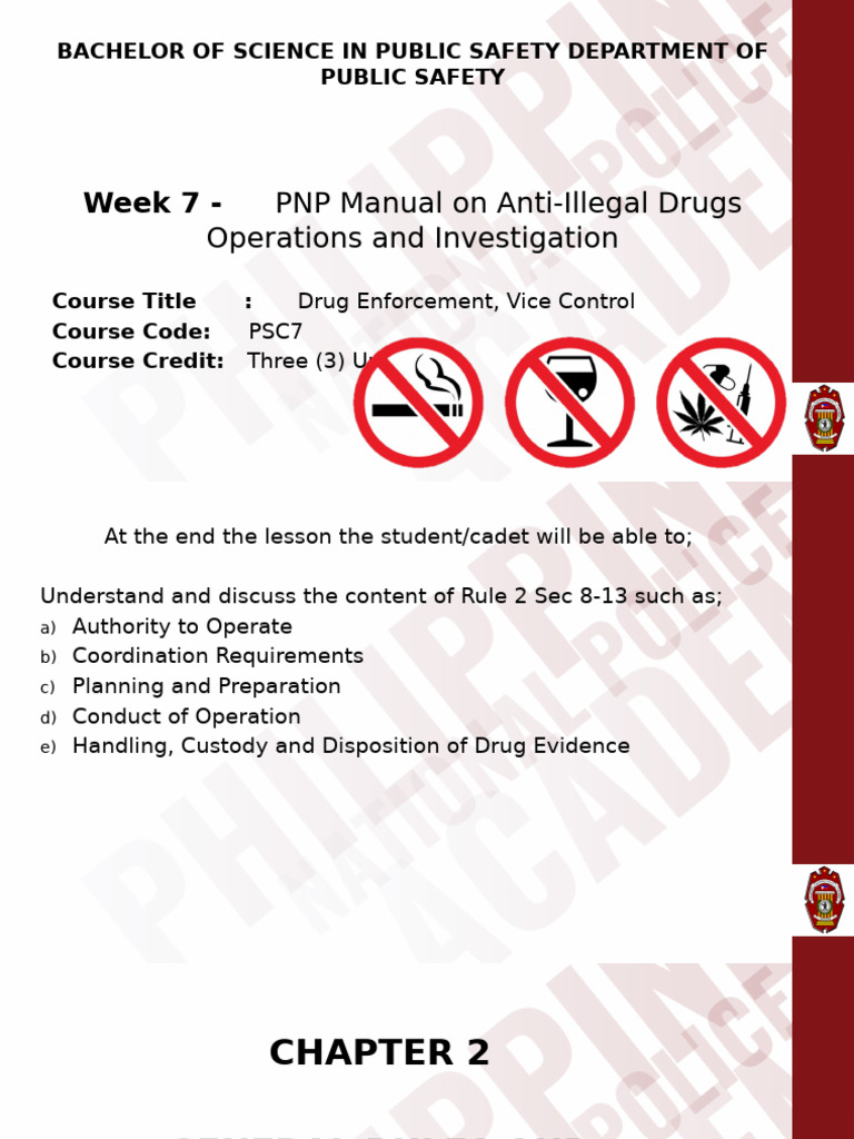 PSC7 W7 PNP Manual On Anti Illegal Drugs Opn and Invest Rule 2 Sec 8 13 M | PDF | Search Warrant ...
