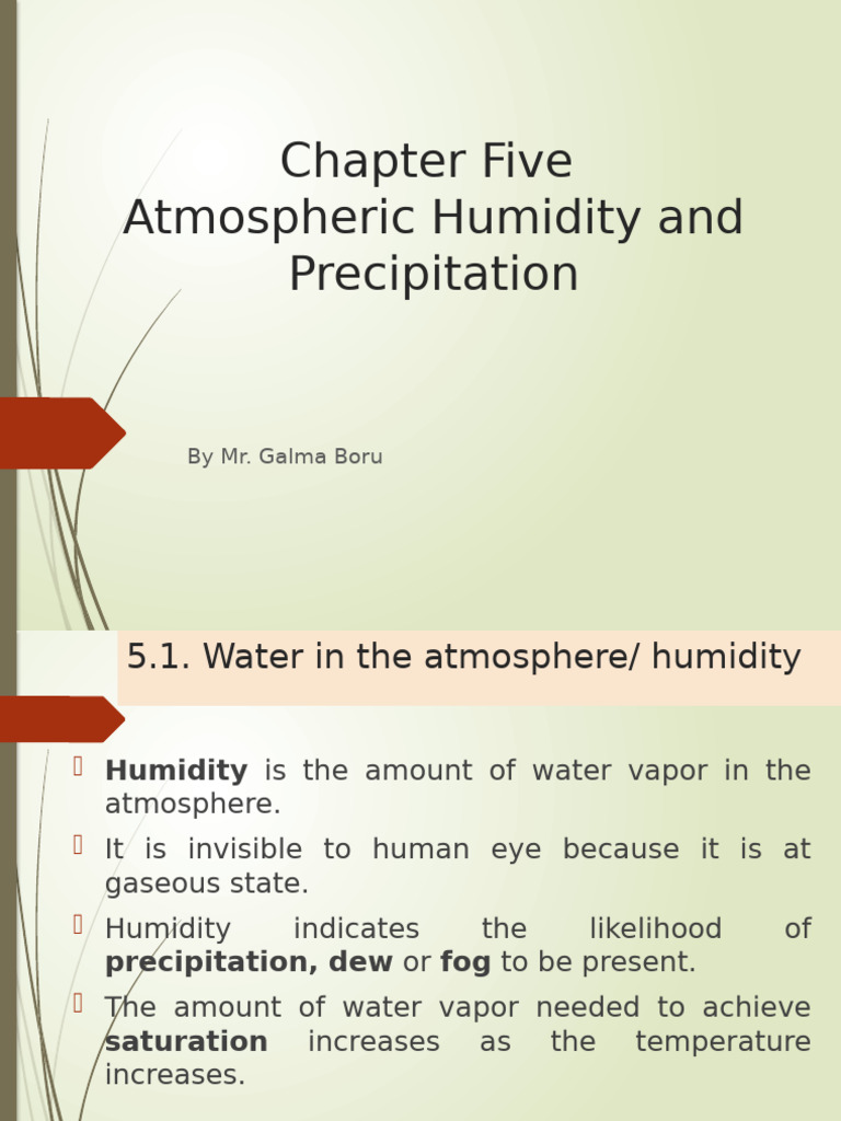 Chapter Five Humidity and Precipitation (1) | PDF | Humidity ...