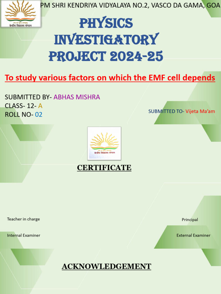 Phy Project by Abhas 12TH | PDF | Electrical Resistance And Conductance | Electrical Conductor