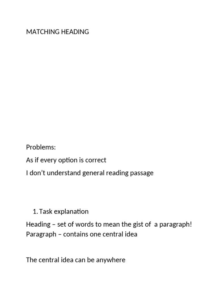 Matching Heading | PDF