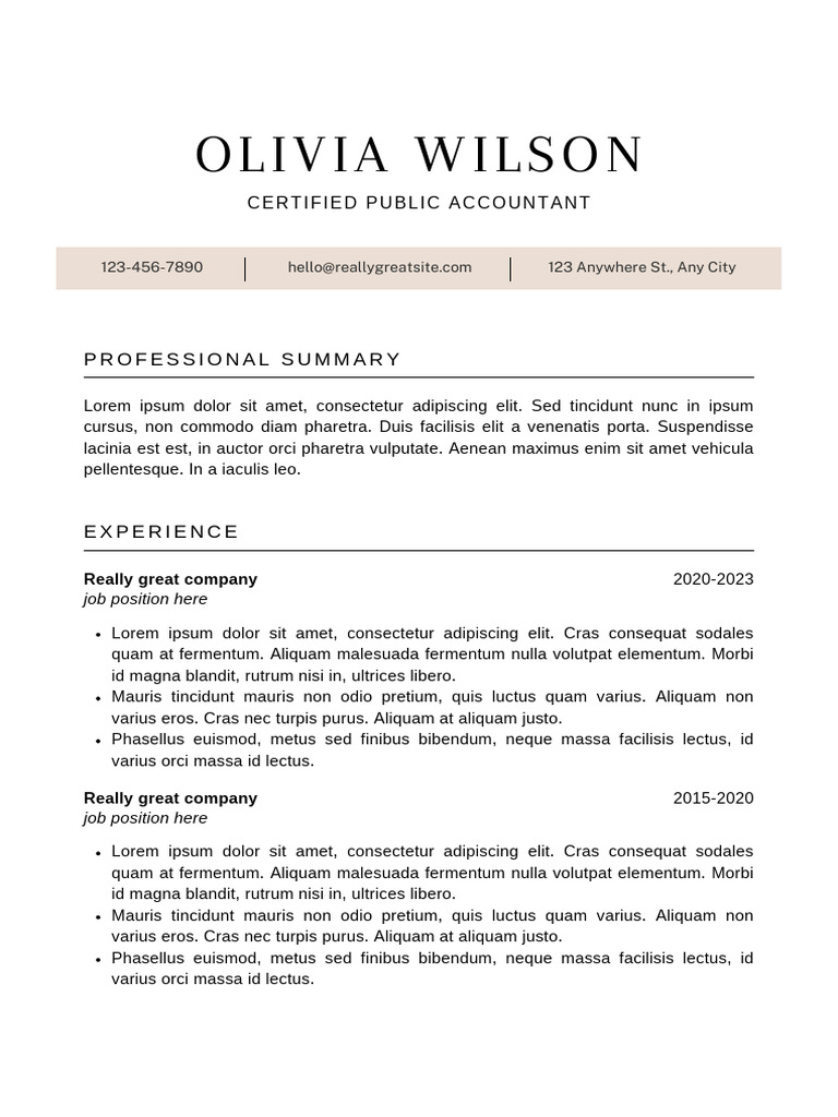 White Beige Minimalist Professional Resume | PDF