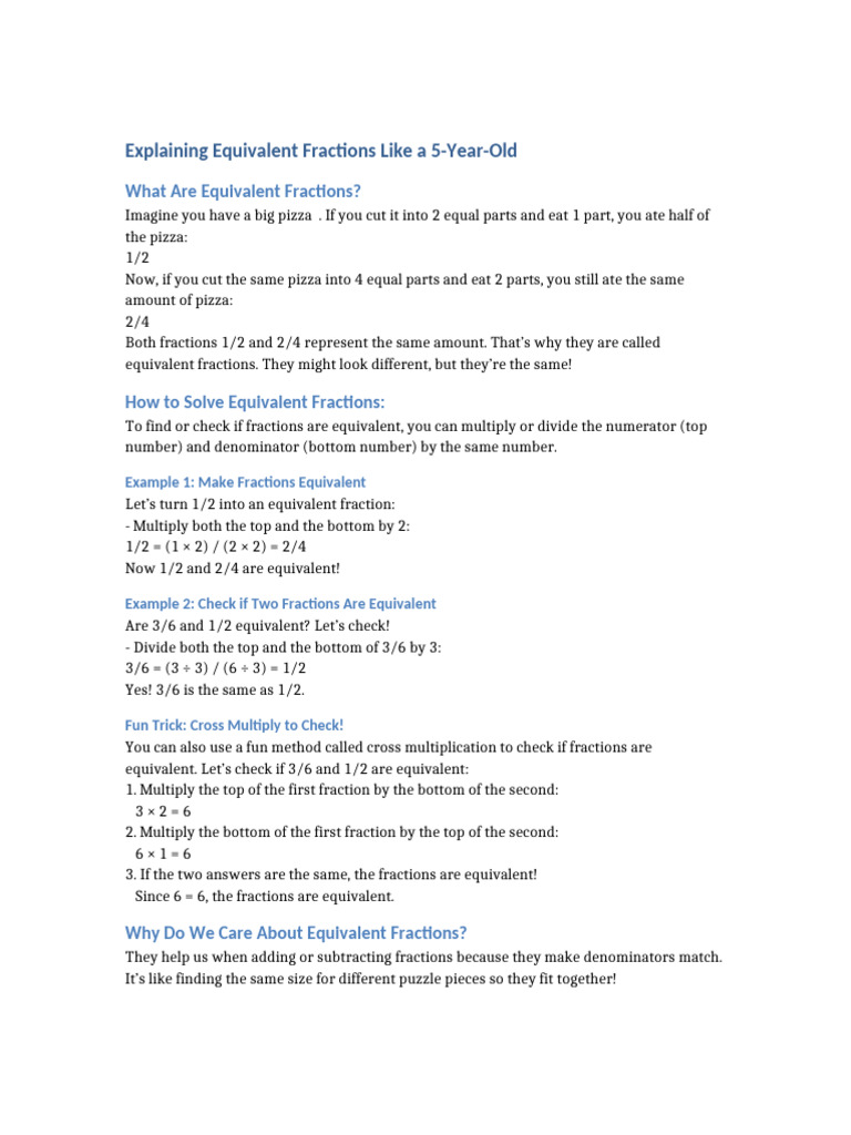 Equivalent Fractions Explained | PDF