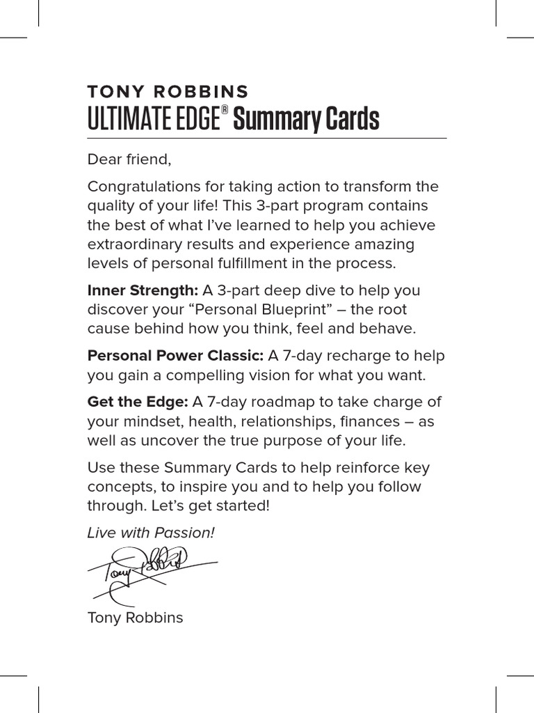 Ultimate Edge Summary Cards 2020 | PDF | Pleasure | Emotions