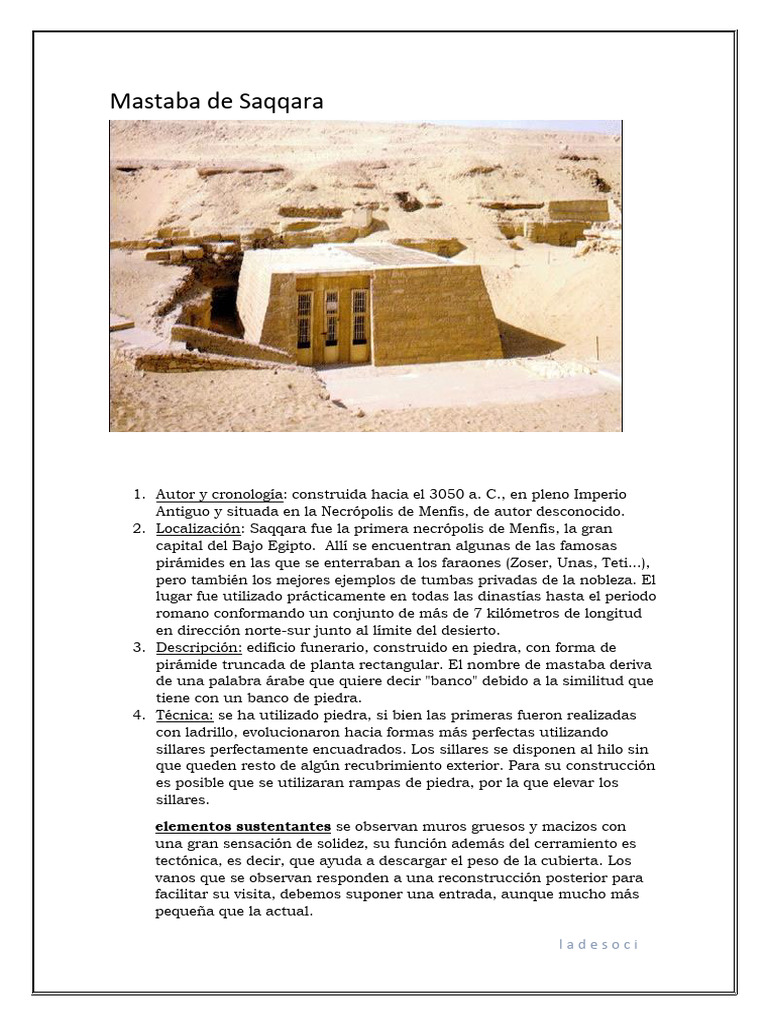 Mastaba de Saqqara | PDF | Antiguo Egipto | Pirámide