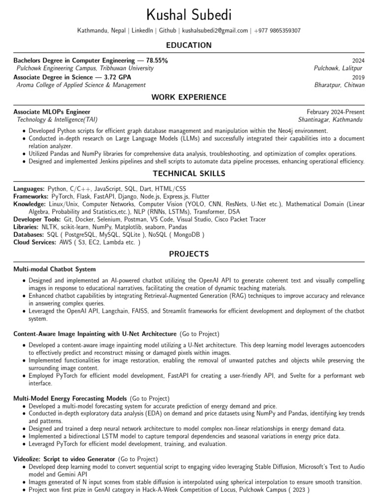 ML REsume Demo | PDF | Deep Learning | Computer Network