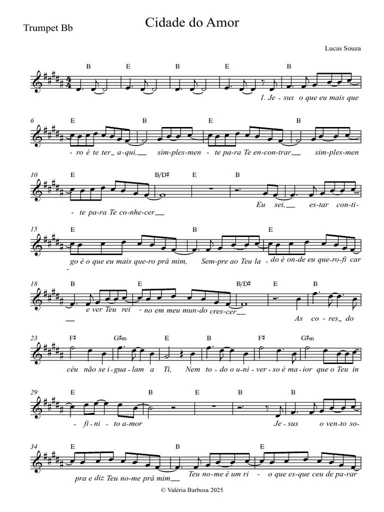 Cidade Do Amor Trumpet BB | PDF
