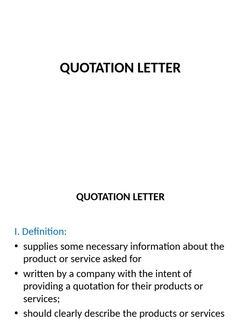 Quotation Letter | PDF | Prices | Information