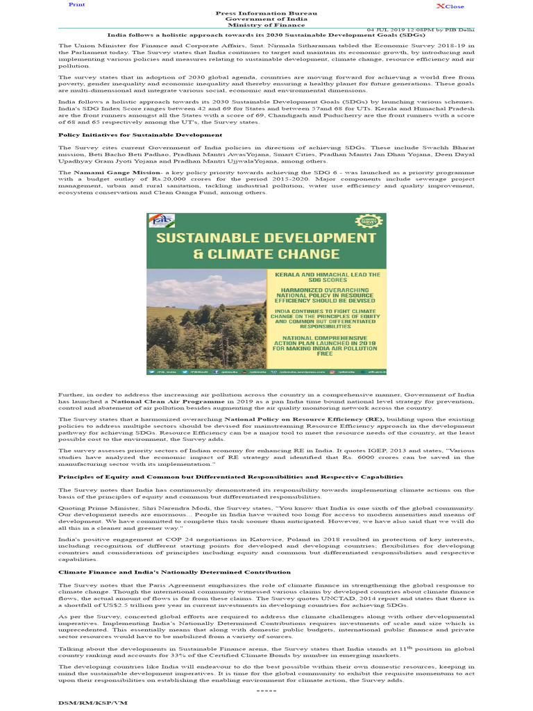 India's Path to Sustainable Growth | PDF | Sustainability | Sustainable ...