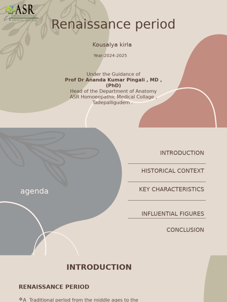 Renaissance Period by Kousalya 01 | PDF