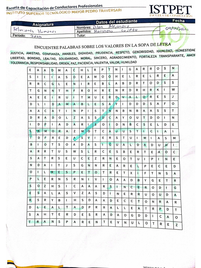 Sopa de Letras - Mancheno Dilan | PDF