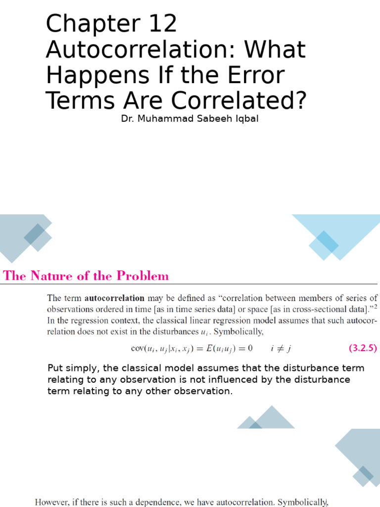 Advanced Econometrics: Autocorrelation | PDF