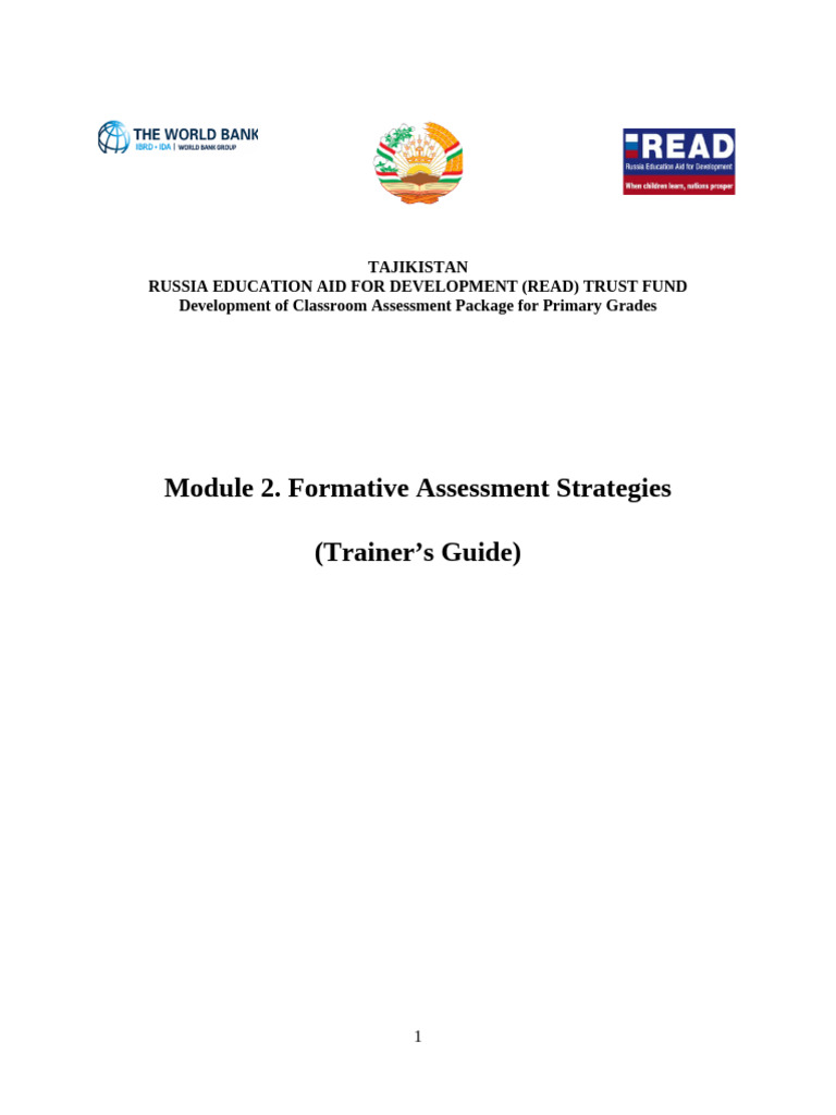 Module 2 Formative Assessment Strategies Trainers Guide | PDF ...