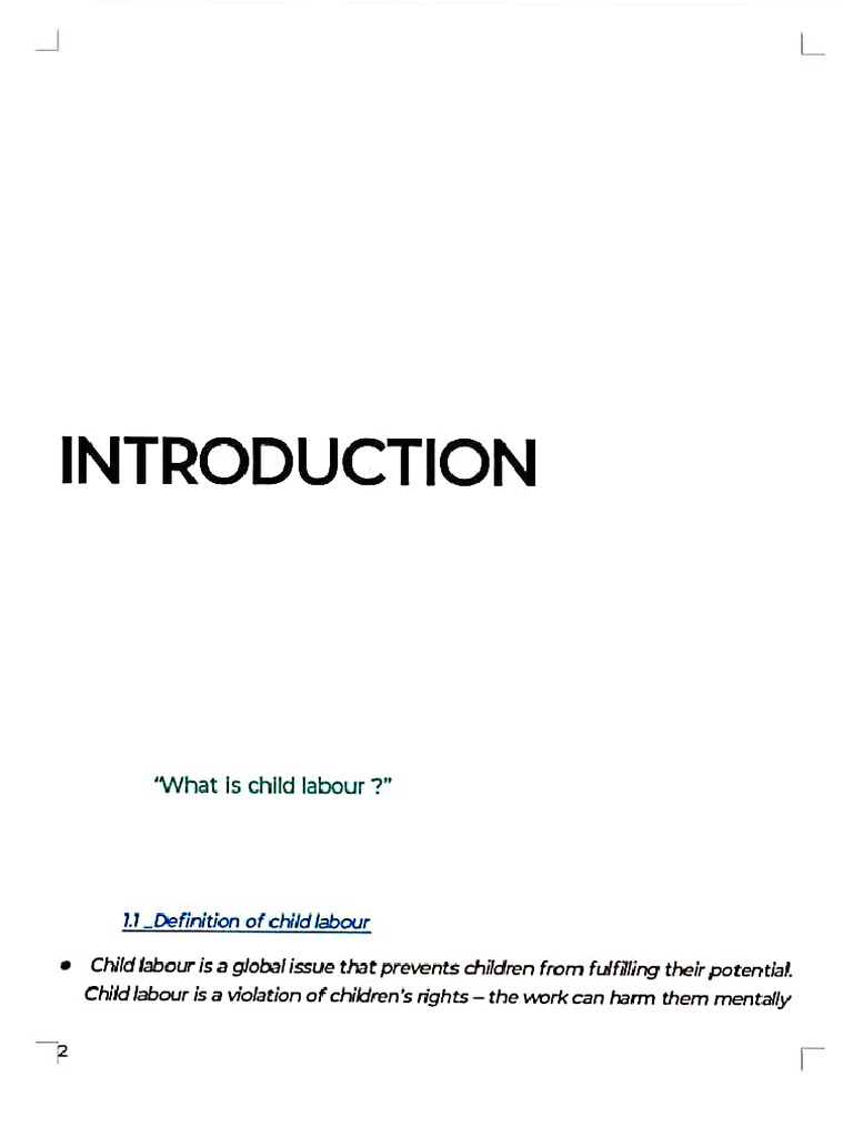 Child Labour Project - 1 | PDF